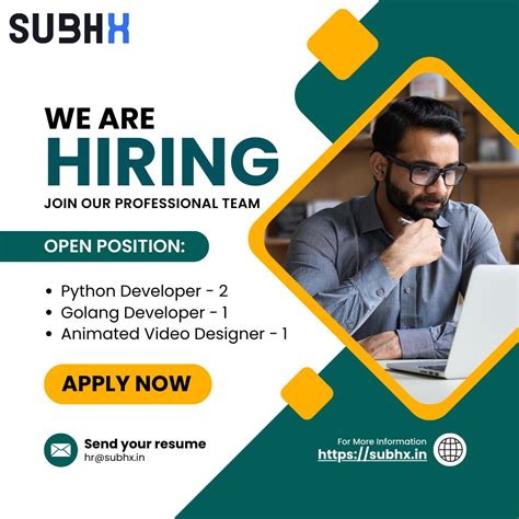 Subhx Infotech On Linkedin Hiring Pythondeveloper Golangdeveloper Videodesigner