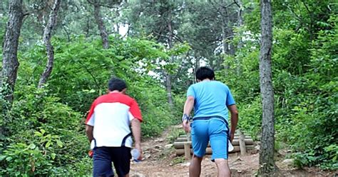 가파른 청암산 등산로