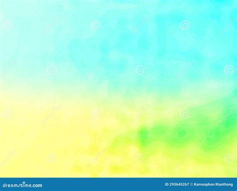 Abstract Background Using A Technique Of Mixing Yellow Blue And Green And With Gradients Of