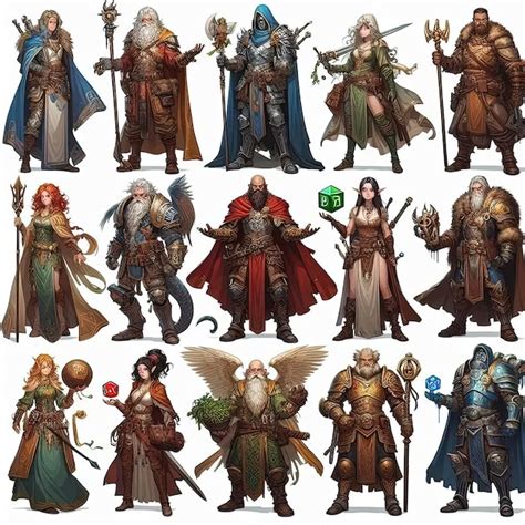 A Bunch Of Different Types Of Fantasy Characters Premium Ai Generated Image