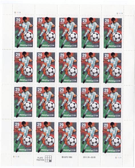 Scott 2834 World Cup Soccer 29c Sheet Of 20 Stamps Mnh United