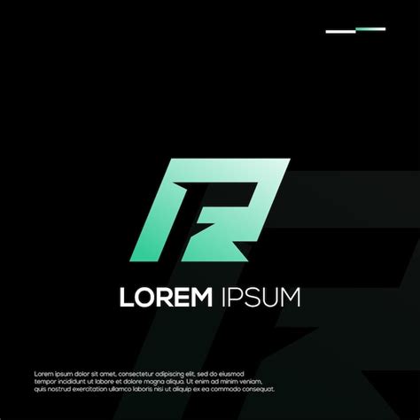 네거티브 스페이스 Rf 로고 디자인 프리미엄 벡터