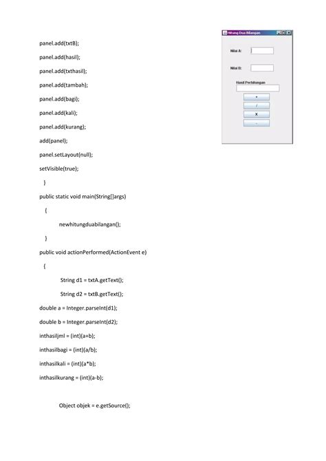 Perhitungan Dua Bilangan Dengan Java Netbeans Pdf