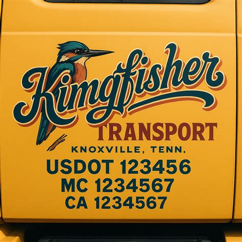 Truck Door Decal Sticker Lettering With Usdot Mc Ca Kyu Gvw And More