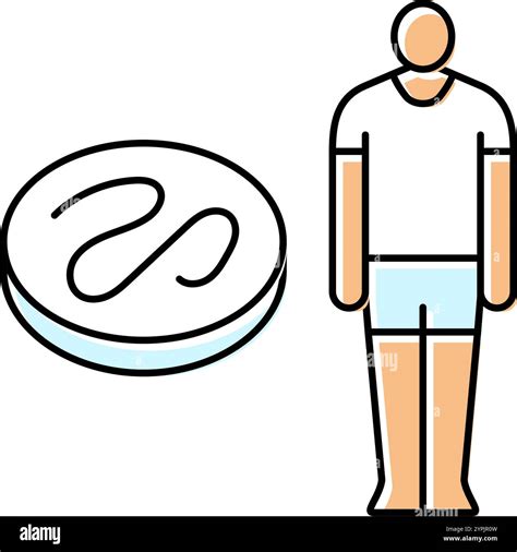 Microscope Worm Parasite Color Icon Vector Illustration Stock Vector