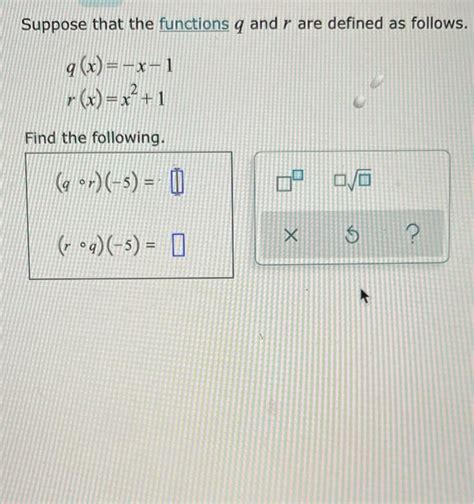 solved suppose that the functions q and r are defined as