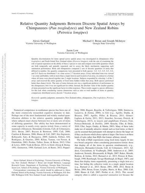 Pdf Relative Quantity Judgments Between Discrete Spatial Arrays By