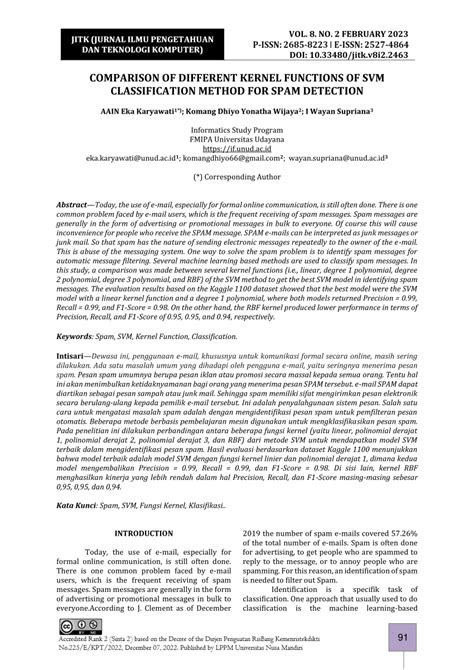 Pdf A Comparison Of Different Kernel Functions Of Svm Classification