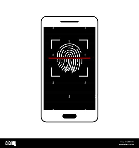 Smartphone Unlocking Icon Fingerprint Scan Icon Vector Illustration