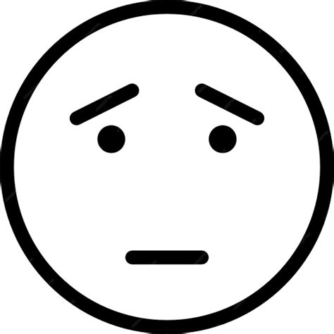 Straight Face Emoji Black And White Clipart