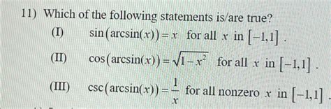 Solved Which Of The Following Statements Is Are