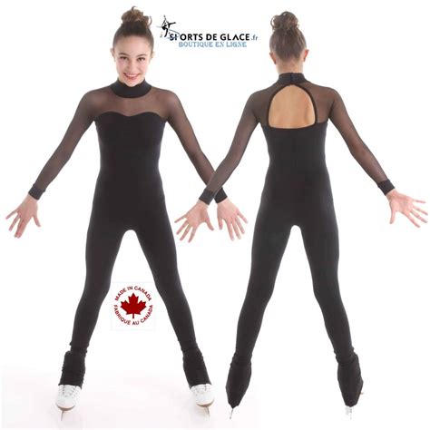 Long Sleeves Black Skating Unitard Sports De Glace France