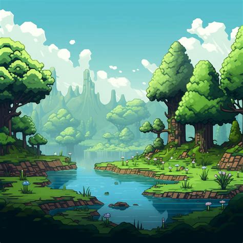 pixel art nature 8 bit by awesomeidea on deviantart