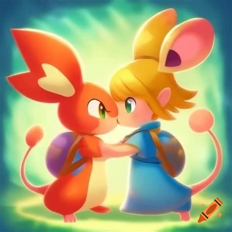 Colorful Giant Mouse Pokémon Kissing A Princess Resembling Princess