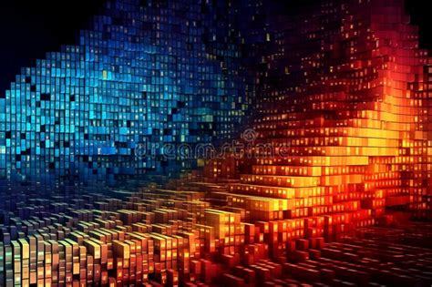 waves of binary code big data generative ai stock illustration