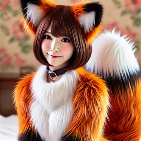 Foxfursuit Japanese Girl03 Fursuit Young Women Dresses Fox Costume