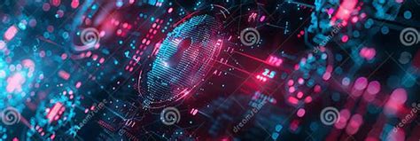 An Abstract Depiction Of A Cybersecurity Network With Digital Locks Shields And Nodes