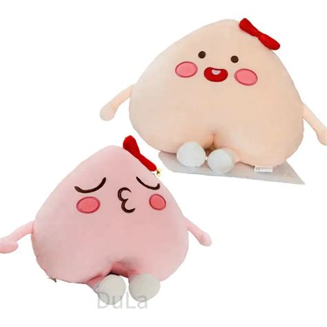 Ins 뜨거운 Apeach 키스 미소 베개 플러시 장난감 귀여운 핑크 소녀 고품질 엉덩이 봉제 인형 재미있는 달콤한 선물 친구 어린이 Null Aliexpress