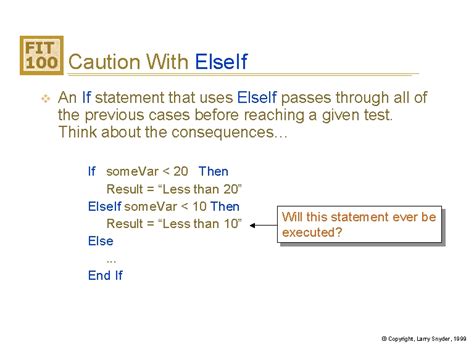 Caution With Elseif