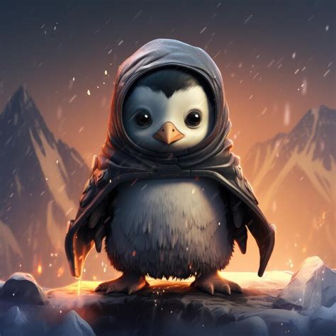 Premium Ai Image Emperor Penguin Cute Cartoon Generative Ai Technology