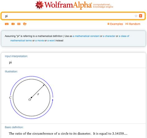 A Piece Of Pi With Wolfram Alpha—wolfram Alpha Blog