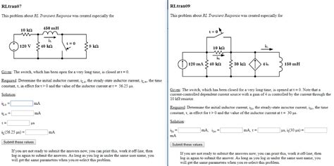 Solved This Problem About Rl Transient Response Was Created