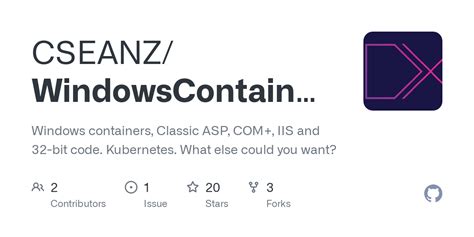 Github Cseanz Windowscontainers Windows Containers Classic Asp Iis And Bit Code