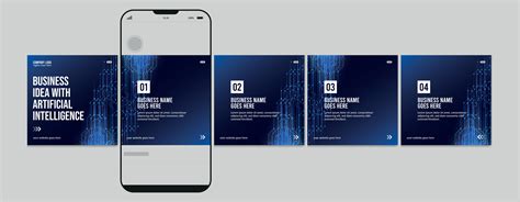 Carousel Template And Social Media Post Layout Design Set Of Business Microblog Carousel Post