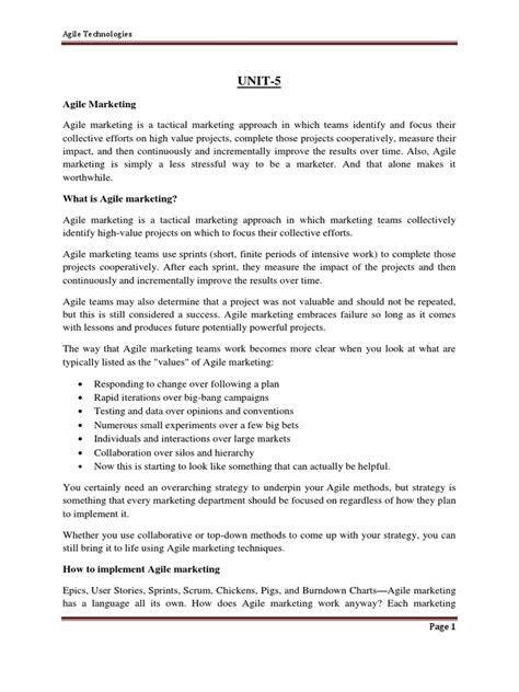 Agile Unit 5 Pdf Agile Software Development Scrum Software Development