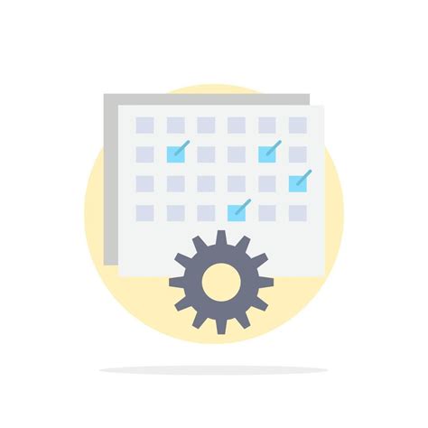 Event Management Processing Schedule Timing Flat Color Icon Vector