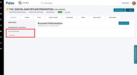 Controlling The Menu Pulse Project Management Software