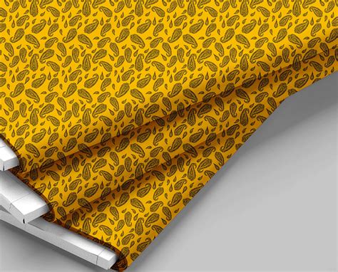 Digital Prints Polyester Muslin Black Yellow Paisley Printed Fabric At