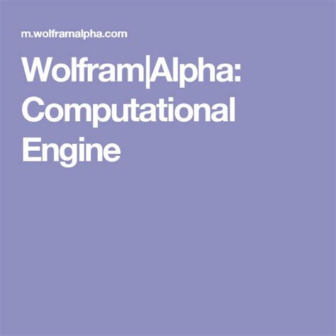 Alpha Mobile—computational Knowledge Engine Wolfram Engineering