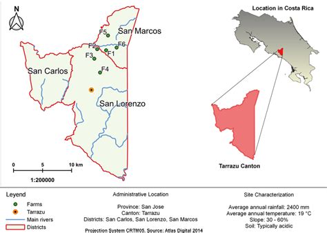 Case Study Location Tarrazú Canton In Costa Rica Central America