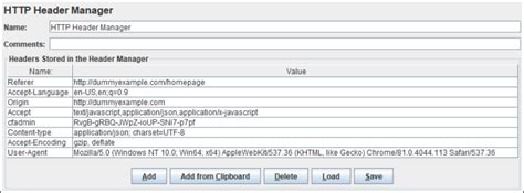 JMeter Header Manager Purpose