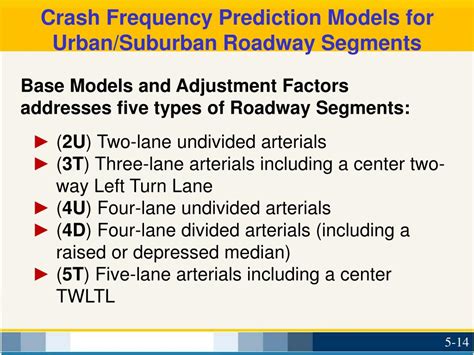 Ppt Prediction Of Crash Frequency For Suburban Urban Multilane Streets Powerpoint Presentation