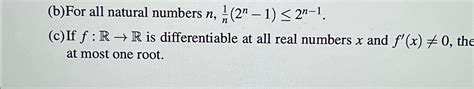 Solved Bfor All Natural Numbers N1n2n 1≤2n 1