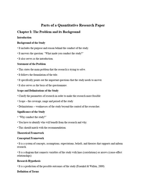 Parts Of A Quantitative Research Paper Pdf Statistics Hypothesis