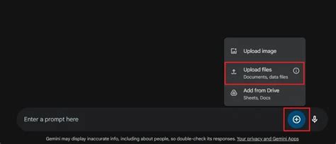 Gemini Hiện đã Hỗ Trợ Upload File