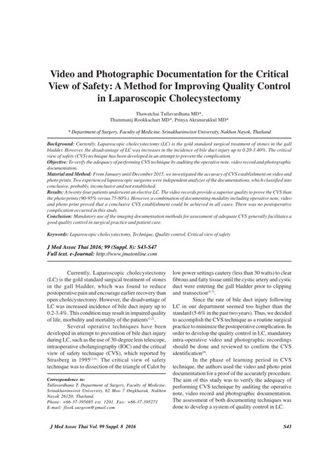 Pdf Video And Photographic Documentation For The Critical View Of Safety A Method For