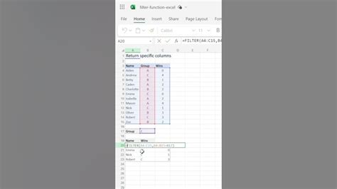 Return Specific Columns Using Filter Function In Excel Exceltech Excelfunction Excelgyan
