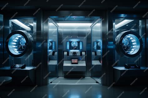 Premium Photo Modern Security Panel With Biometric Scanners Controlling Access To The Vault