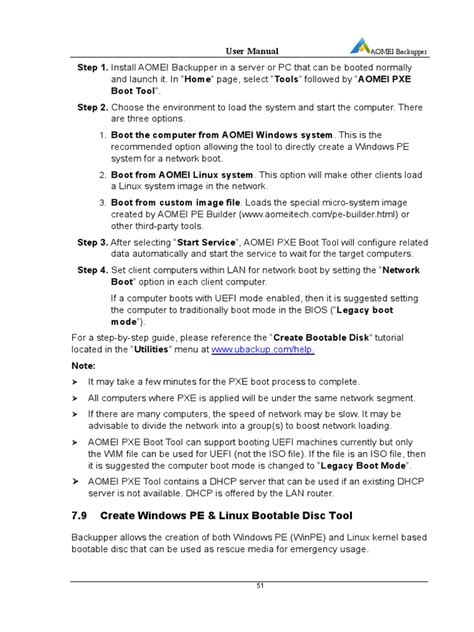 7 9 create windows pe and linux bootable disc tool aomei backupper pdf