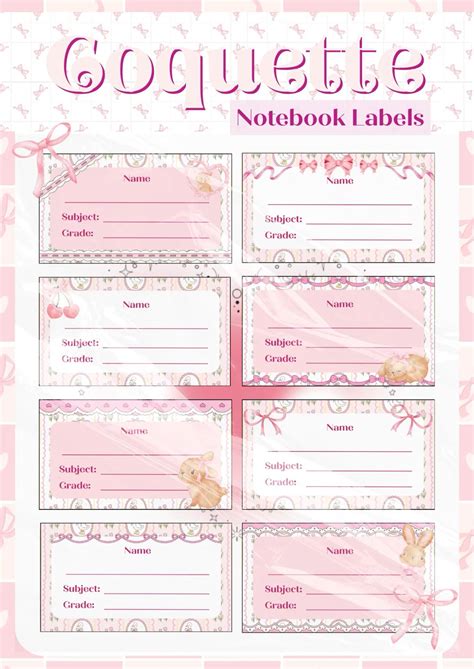 𝕮𝖔𝖖𝖚𝖊𝖙𝖙𝖊 𝕹𝖔𝖙𝖊𝖇𝖔𝖔𝖐 𝕷𝖆𝖇𝖊𝖑 𝕻𝖎𝖓𝖐 In 2025 Notebook Labels School Stickers Labels School Labels