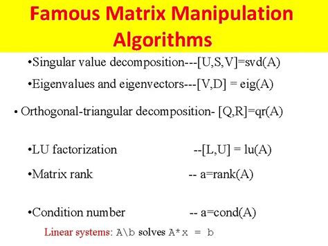 Matlab Tutorial Matrices Matrices Matrices Rows And Columns