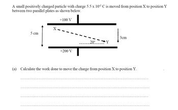 Answered A small positively charged particle with charge x ² C is moved from position X