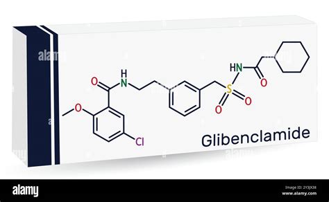 Glibenclamide Glyburide Molecule Sulfonylurea Used In The Treatment