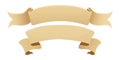 고립 된 만화 스타일의 양피지 스크롤 리본 오래 된 빈티지 배너 게임 ui 요소 프리미엄 벡터