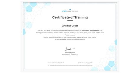 Anshika Goyal On Linkedin Successfully Completed The Internship And Job Preparation Training From