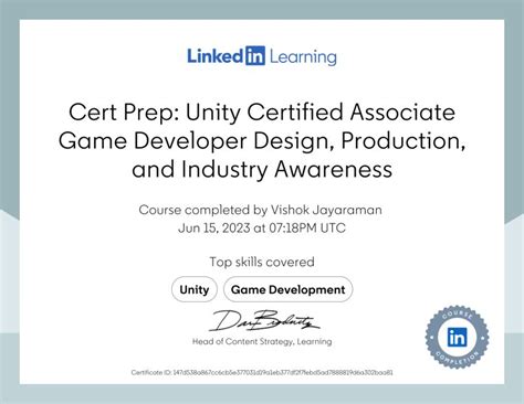 vishok jayaraman on linkedin certificate of completion